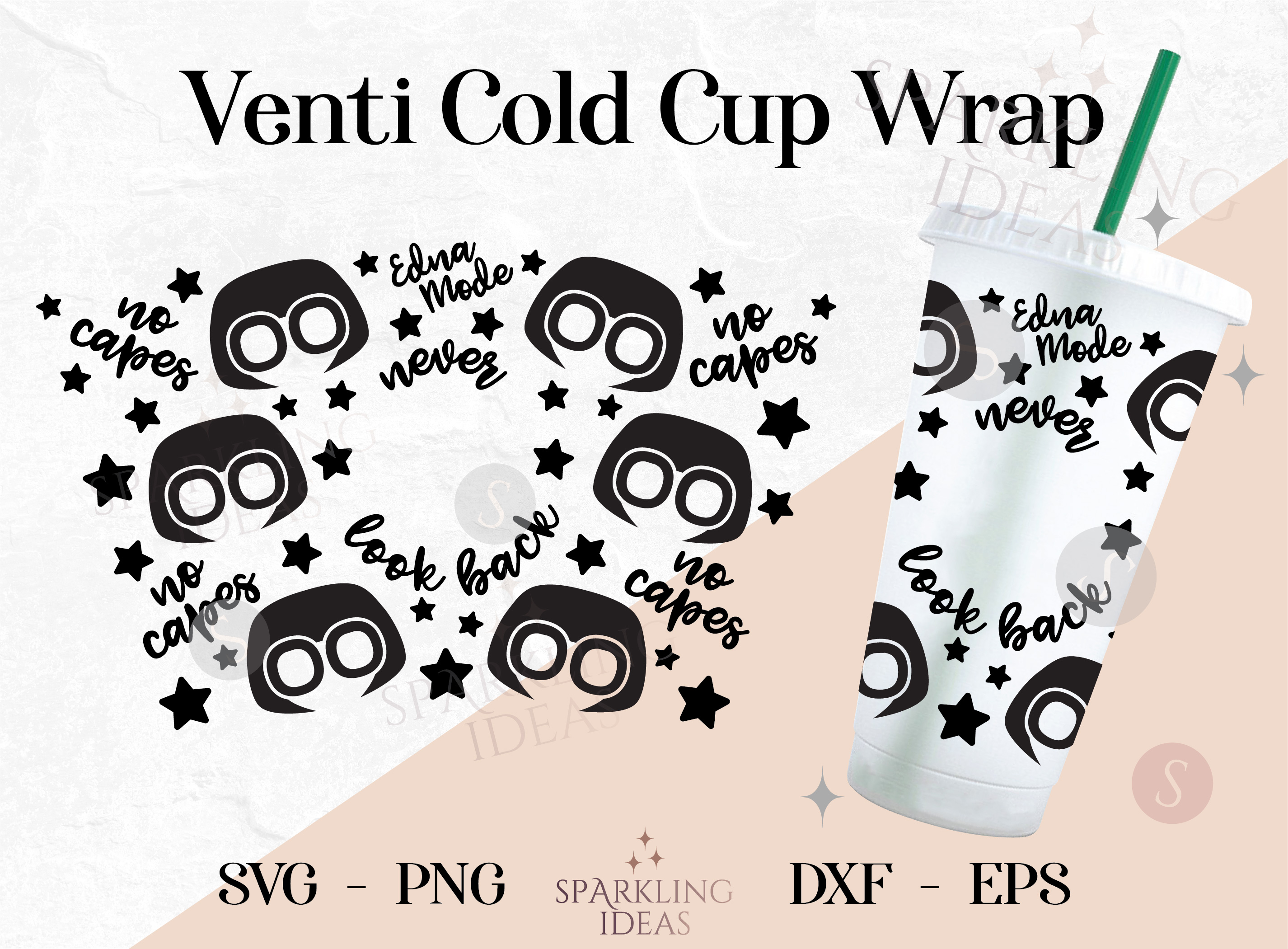 Never look back Wrap For Cold Cups 24oz SVG, Edna Mode Cold Cup Svg, No ...