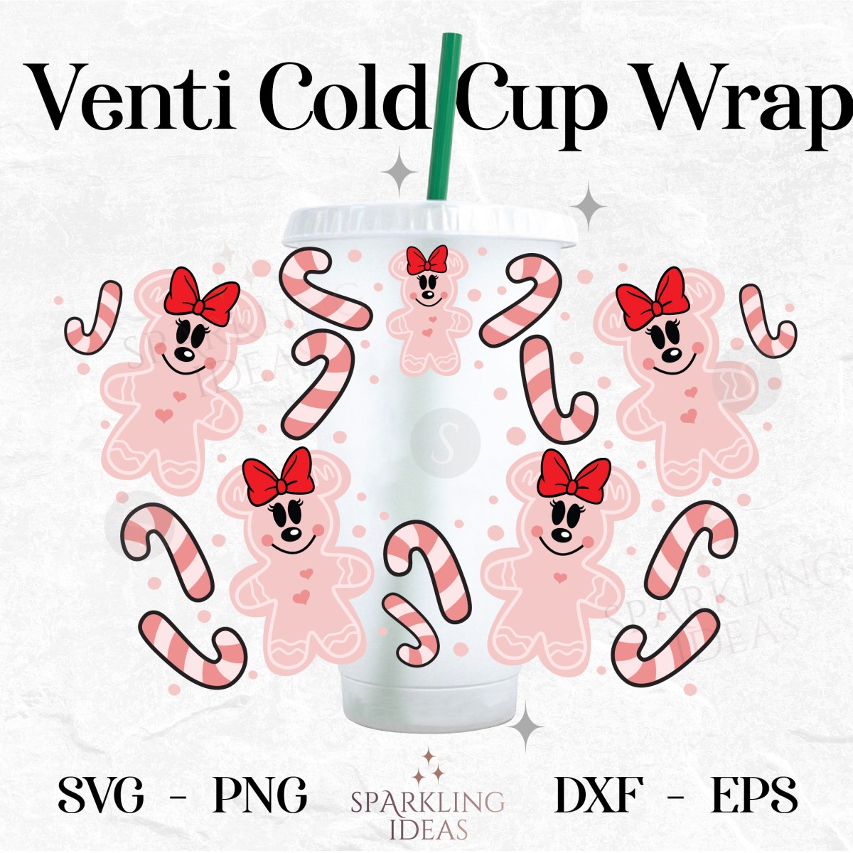 Stitch Gingerbread Can glass wrap SVG 16oz, Christmas Cookies Can glass ...