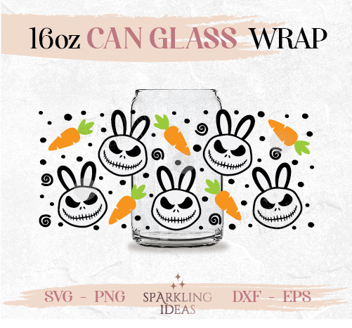 Jack Easter Bunny Can Glass SVG, Easter Jack Cut File Svg, Happy Easter ...
